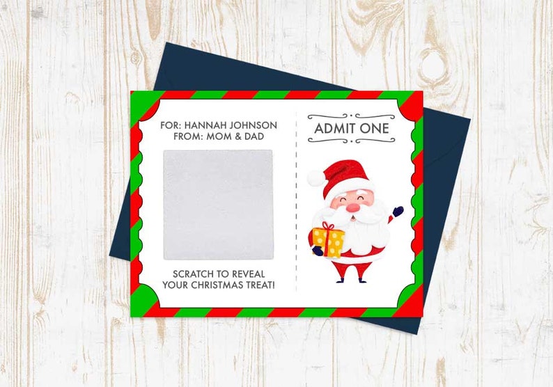 Custom Scratch off Christmas Ticket Card Personalized Scratch | Etsy