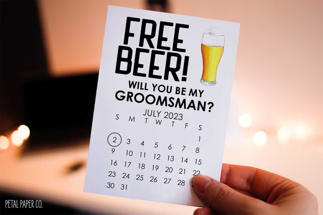 Funny Groomsman Proposal Calendar, Save the Date, Groomsman Calendar ...