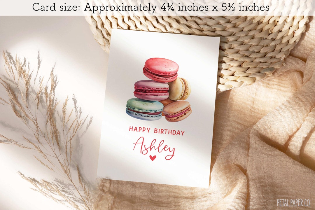 Macaron Birthday Card, Macarons Birthday Card, Macaron Lover ...