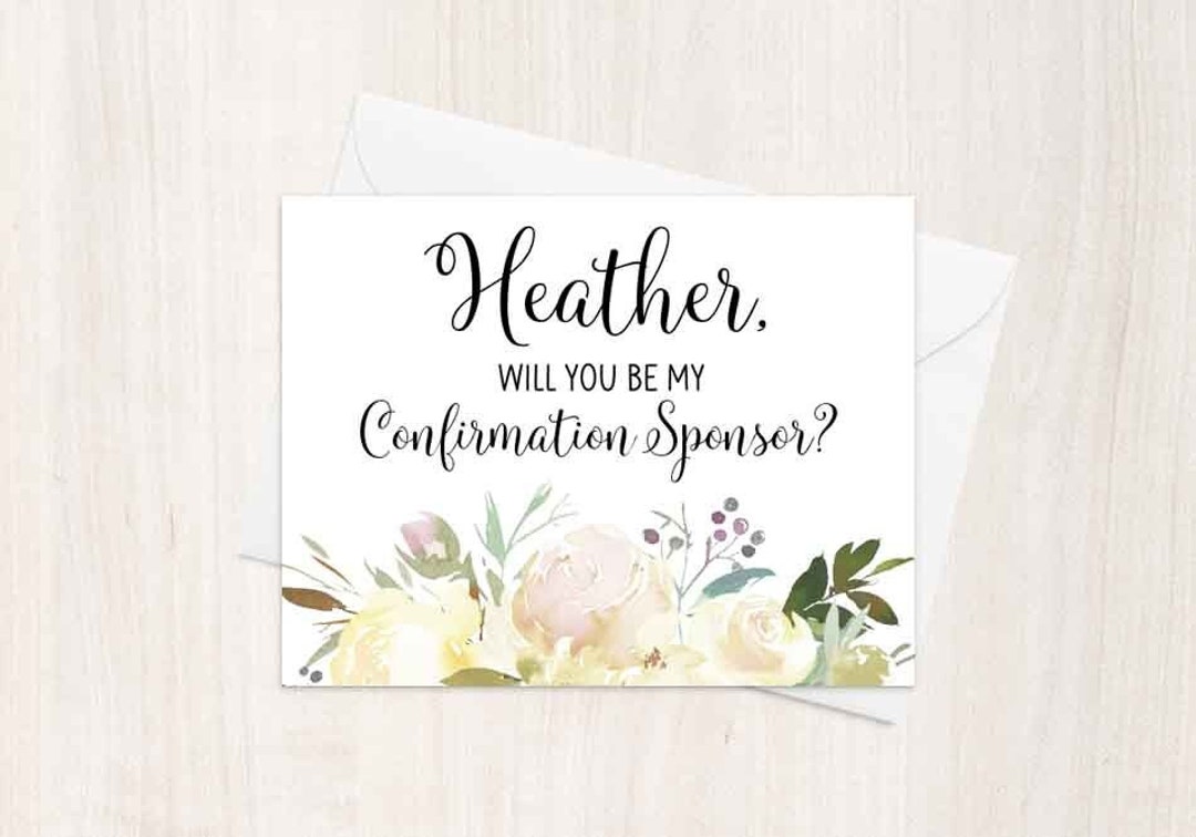Will You Be My Confirmation Sponsor? Card - Personalized CONFIRMATION ...