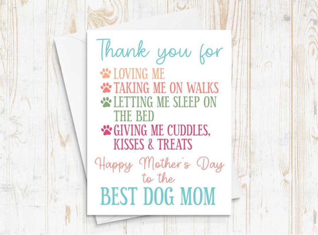 Dog Mom Card, Best Dog Mom, Pet Mother's Day Card, Fur Mom Card, Mother ...