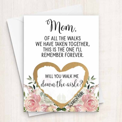 Mom Will You Walk Me Down the Aisle Card for Mother - Etsy