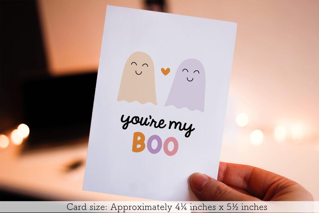 You're My Boo Card, Love Card, Halloween Valentine Card, Sweet Card ...