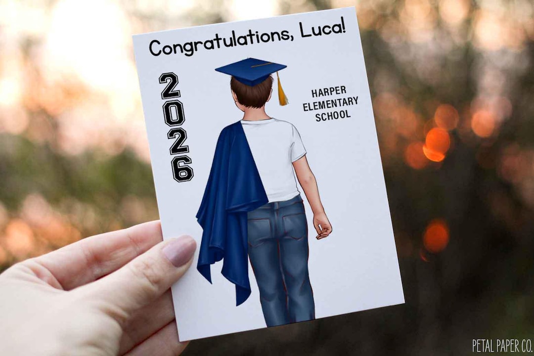 Elementary Graduation Card, Congratulations Card, 6th Grade Graduation ...