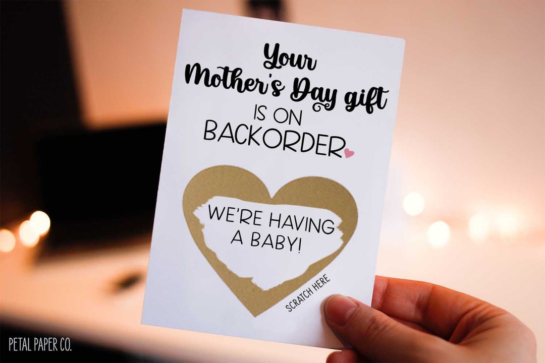 Funny Mothers Day Pregnancy Announcement Scratch off Your Mother's Day ...