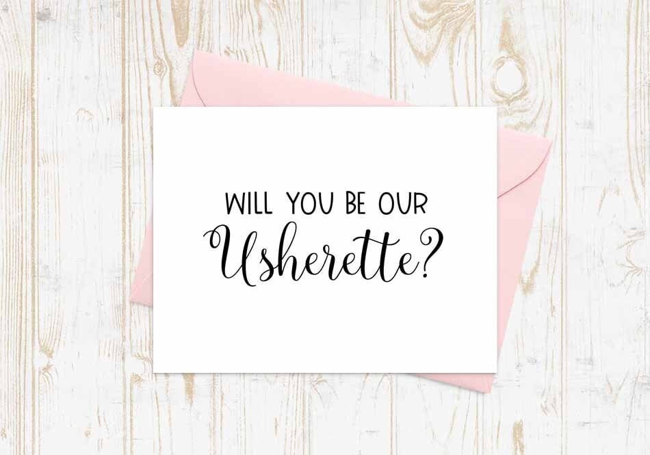 Will You Be Our Usherette? Wedding Usherette Proposal, Will You Be Our ...