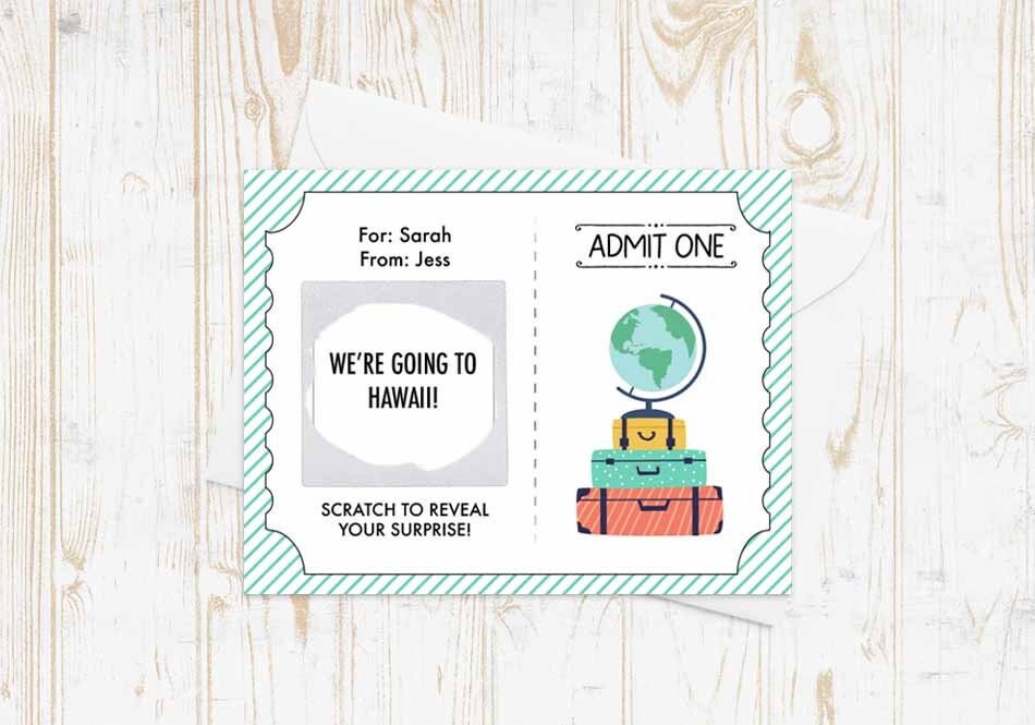 Travel Ticket Scratch off Card Personalized Gift Scratch off - Etsy