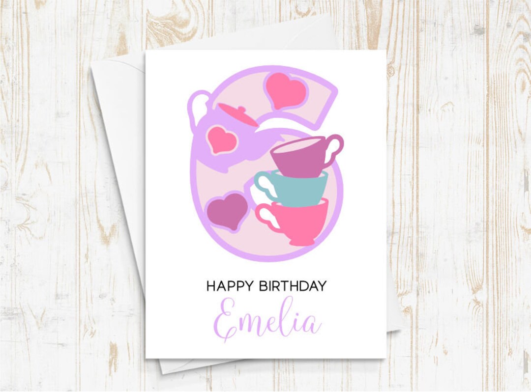 Tea Party Birthday Card, for Granddaughter, for Niece, for Daughter ...