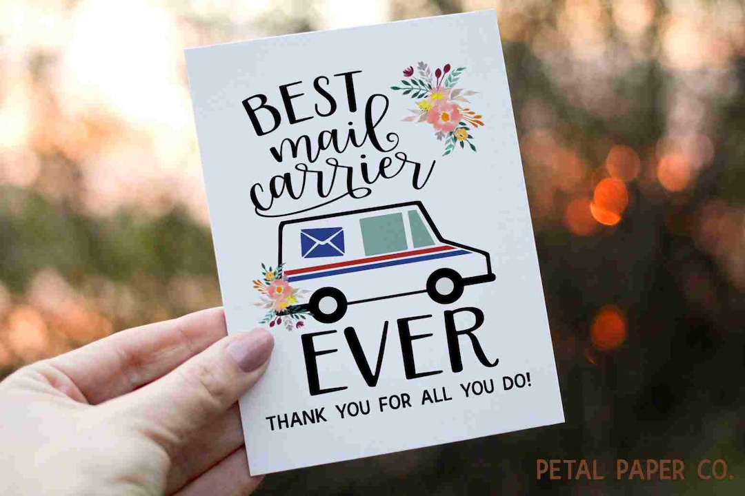 Mail Carrier Christmas Card, Letter Carrier, Merry Christmas, Happy ...