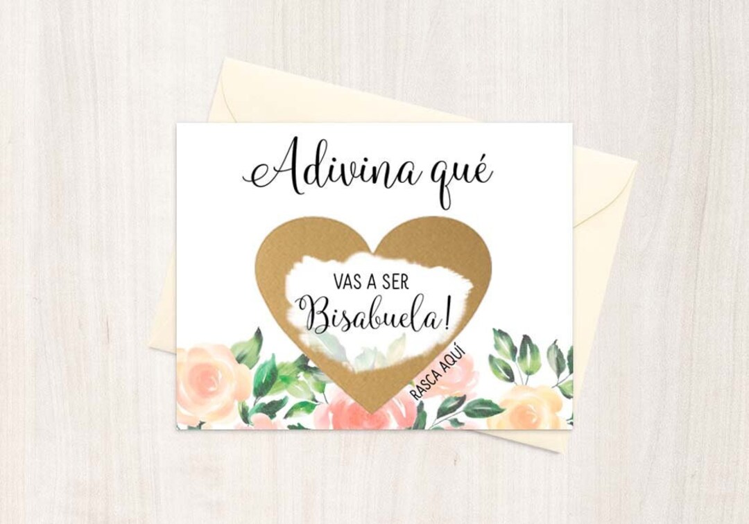 Spanish Pregnancy Announcement, Scratch off Card Pregnancy Reveal to ...