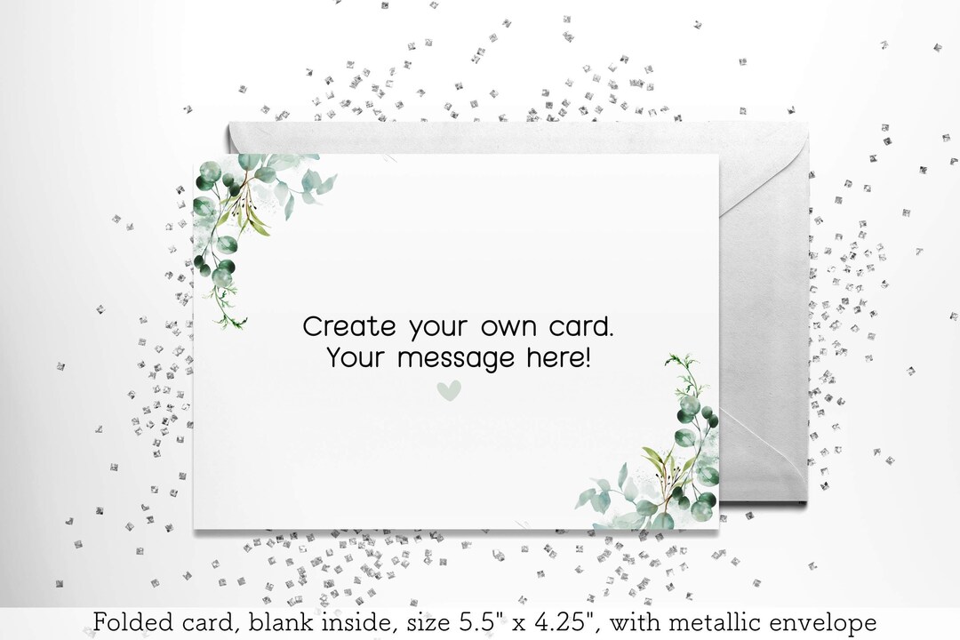 Custom Message Card, Personalized Card, Your Message Here, Custom ...