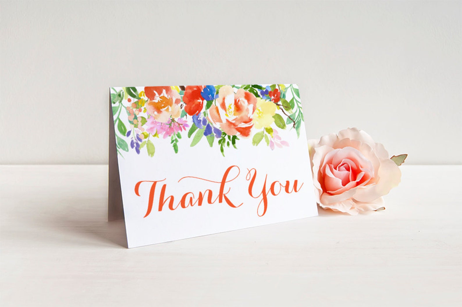 Thank You Greeting Card Note Card With Metallic Envelope - Etsy