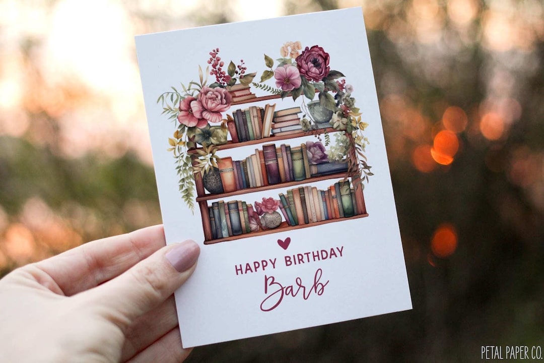 Book Birthday Card, Personalized Birthday Card, Cute Birthday Card ...
