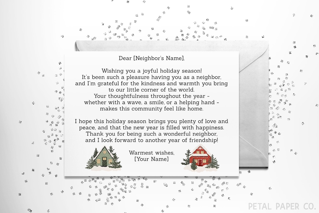 Neighbor Christmas Card, for Neighbor, Best Neighbor Card, Happy ...