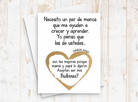 SPANISH Godparents Padrinos Proposal Scratch off Card - Etsy