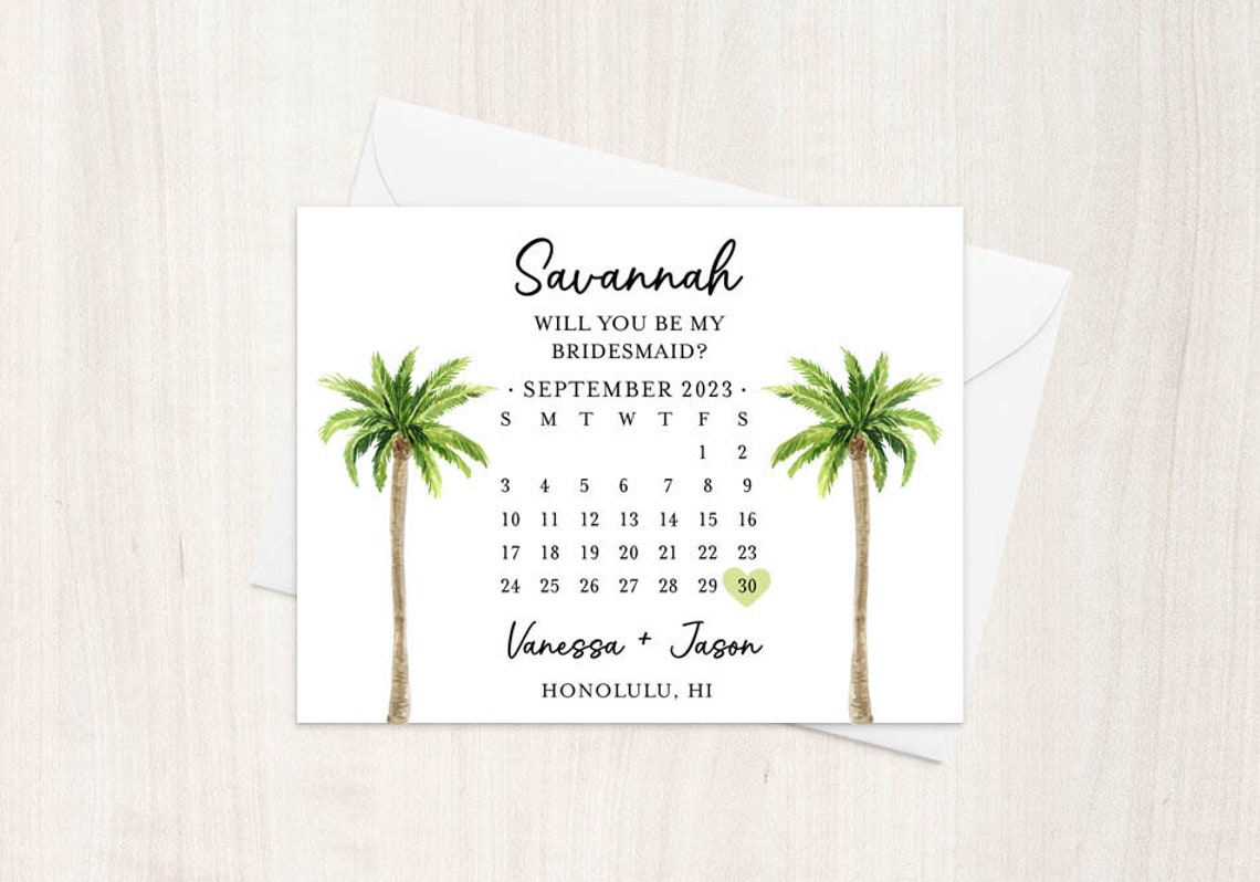 Bridesmaid Proposal Calendar Save the Date Bridesmaid - Etsy