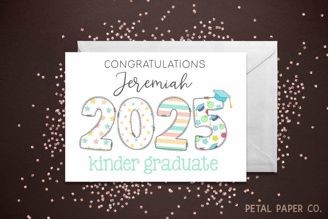 Kinder Graduation Card, Congrats Kindergarten Grad Card, Happy ...