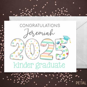 Kinder Graduation Card, Congrats Kindergarten Grad Card, Happy ...
