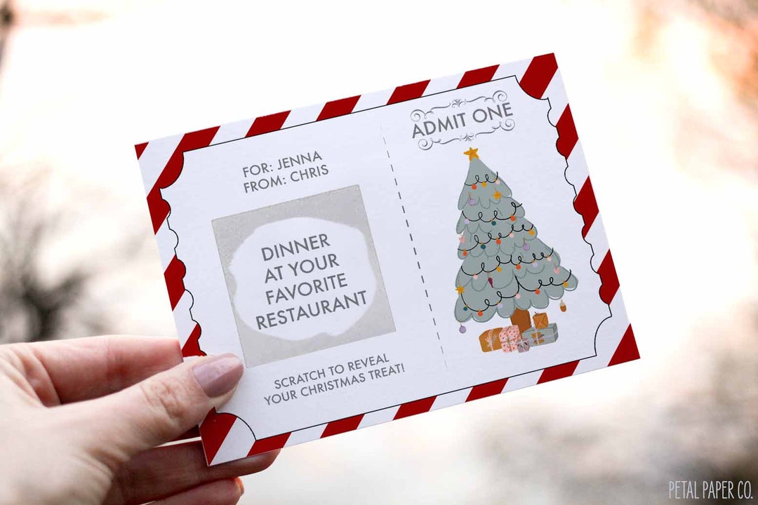 Custom Scratch off Christmas Ticket Card Personalized Scratch off ...