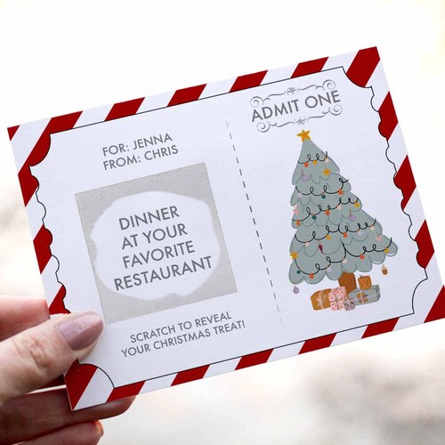 Custom Scratch off Christmas Ticket Card Personalized Scratch - Etsy