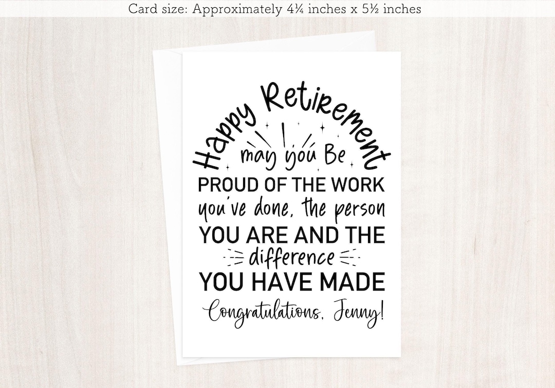 Retirement Card, Happy Retirement Card, Cute Retirement Card, Card for ...