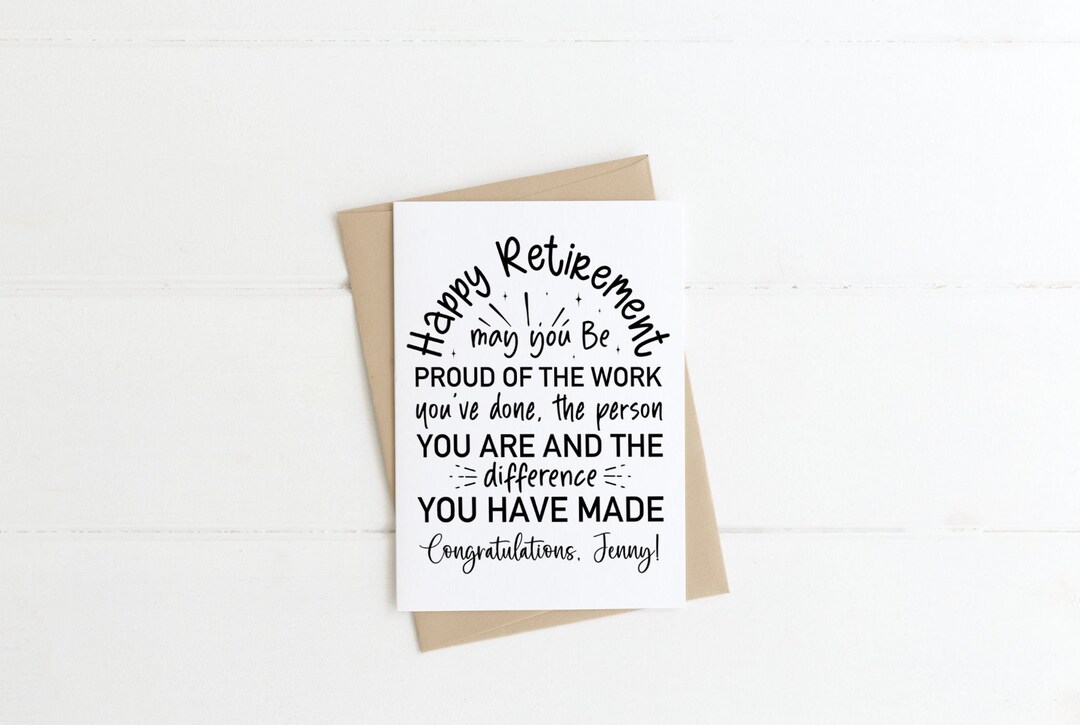 Retirement Card, Happy Retirement Card, Cute Retirement Card, Card for ...