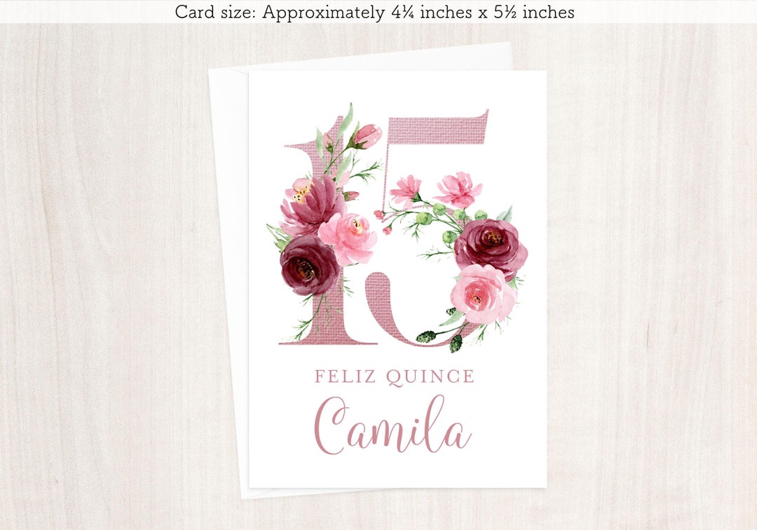 Quince Card, 15th Birthday Card, Quinceanera Birthday Card ...