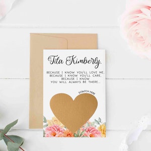 Will You Be My Ninang Scratch off Card, Ninang Card, Will You Be My ...