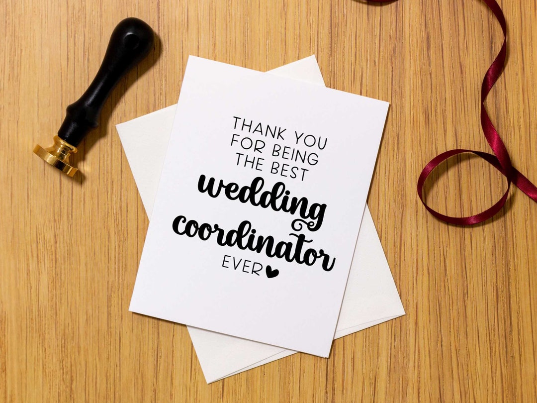 Wedding Coordinator Thank You Card, Wedding Thank You Cards, Coordinator Thank You Card, Thank ...