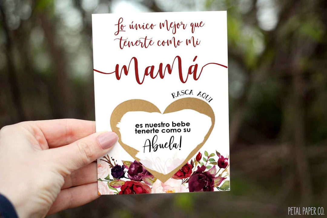 Spanish Pregnancy Announcement, Scratch off Card Pregnancy Reveal to ...