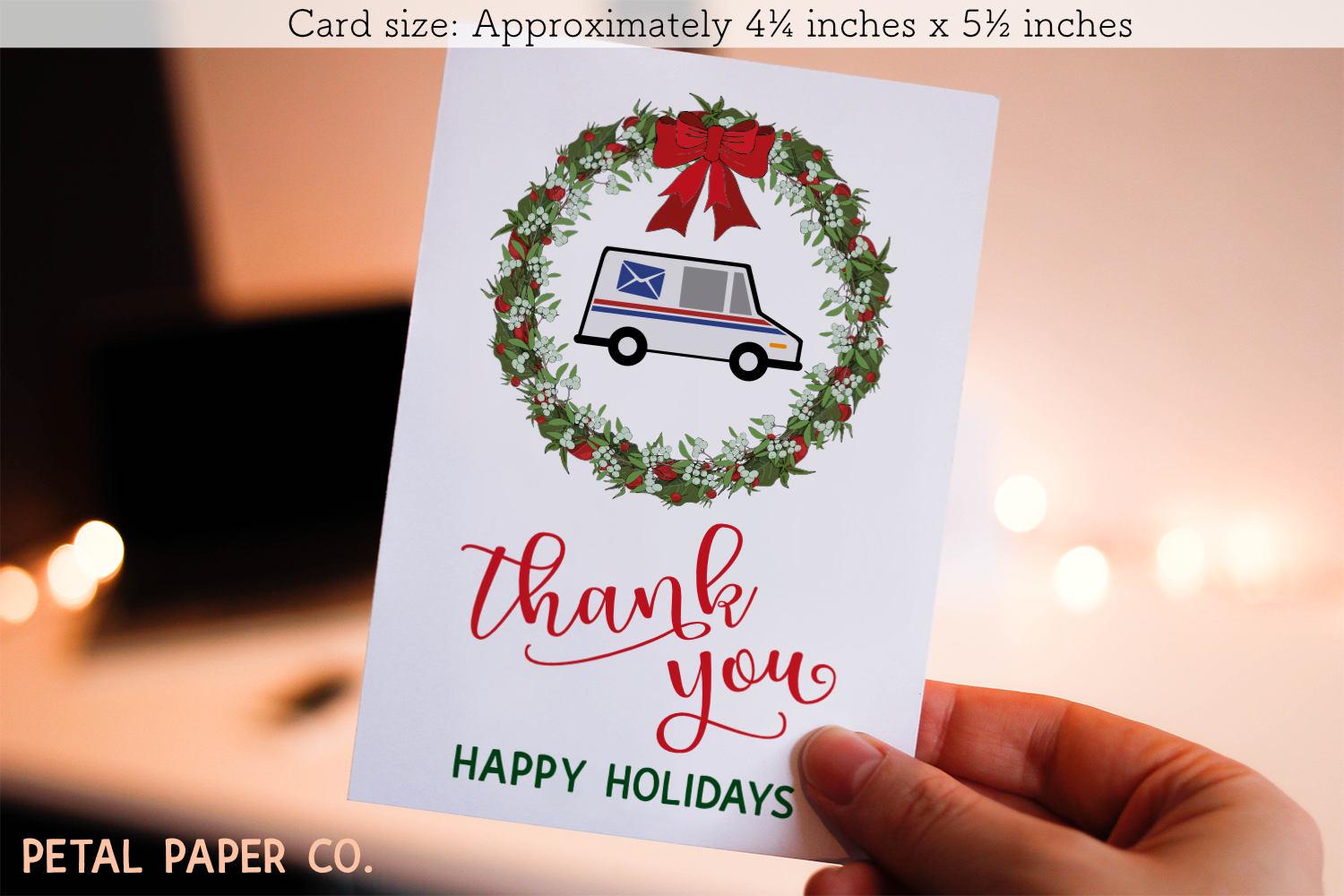 Mail Carrier Christmas Card, Letter Carrier, Merry Christmas, Happy ...