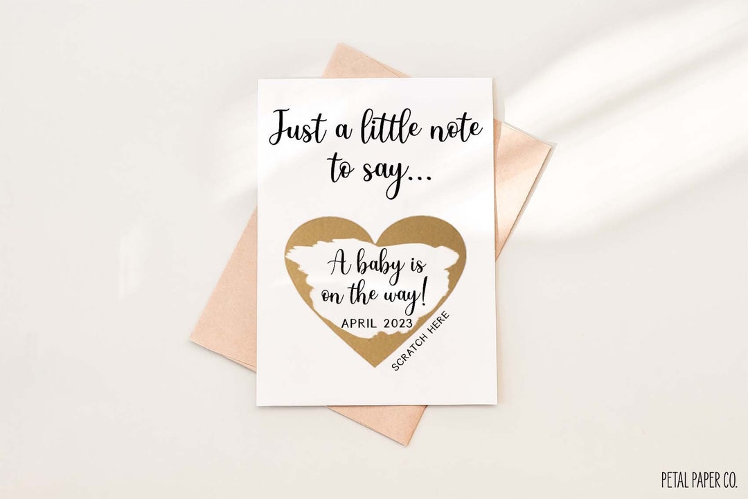 Pregnancy Reveal Card A Baby is on the Way Card, We're Pregnant Card ...