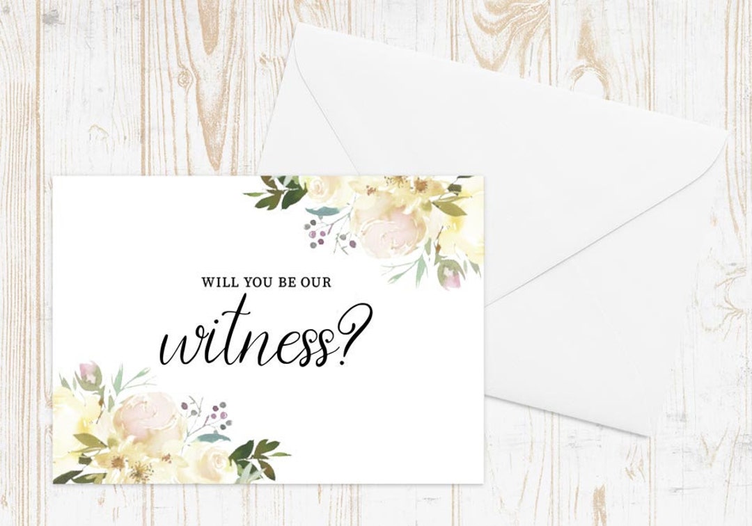 Will You Be Our Witness Card, Witness Wedding Card, Wedding Witness ...