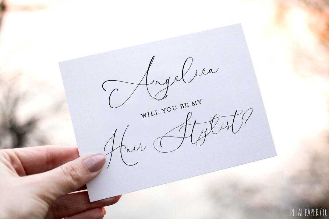 Will You Be My Hair Stylist Card, Hair Stylist Wedding Card, Wedding ...