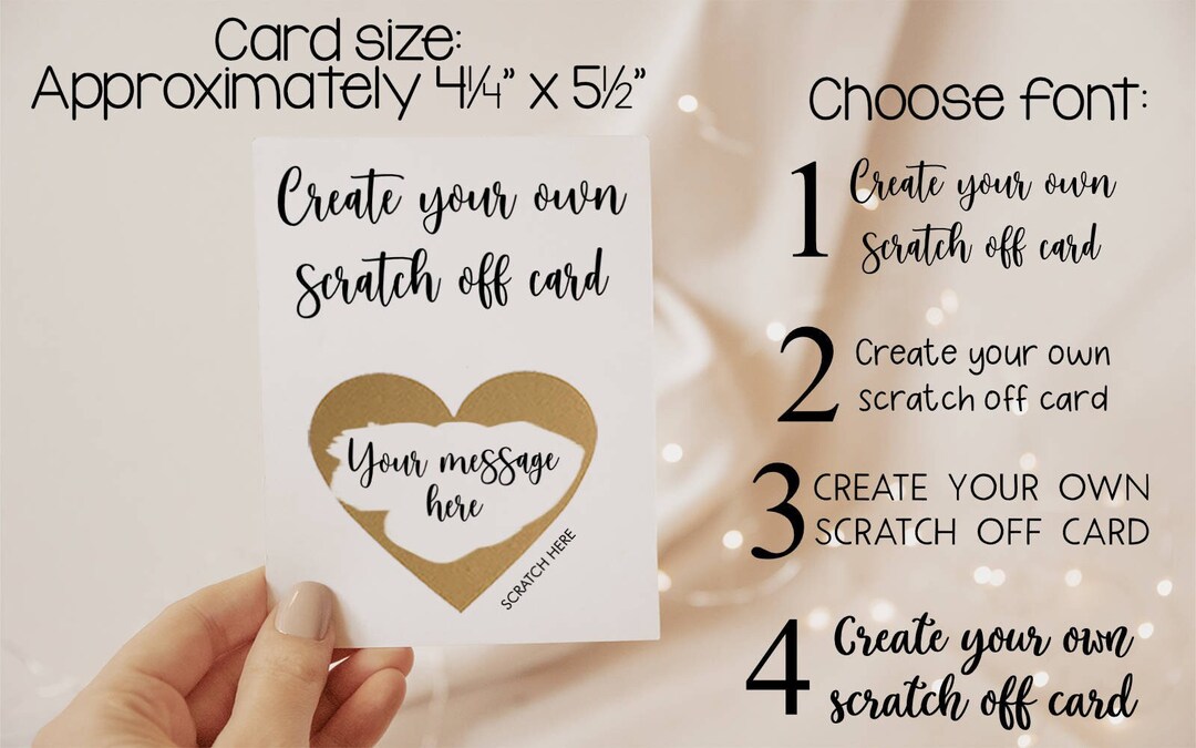 Create Your Own Scratch off Card, Custom Message Card - Personalized ...