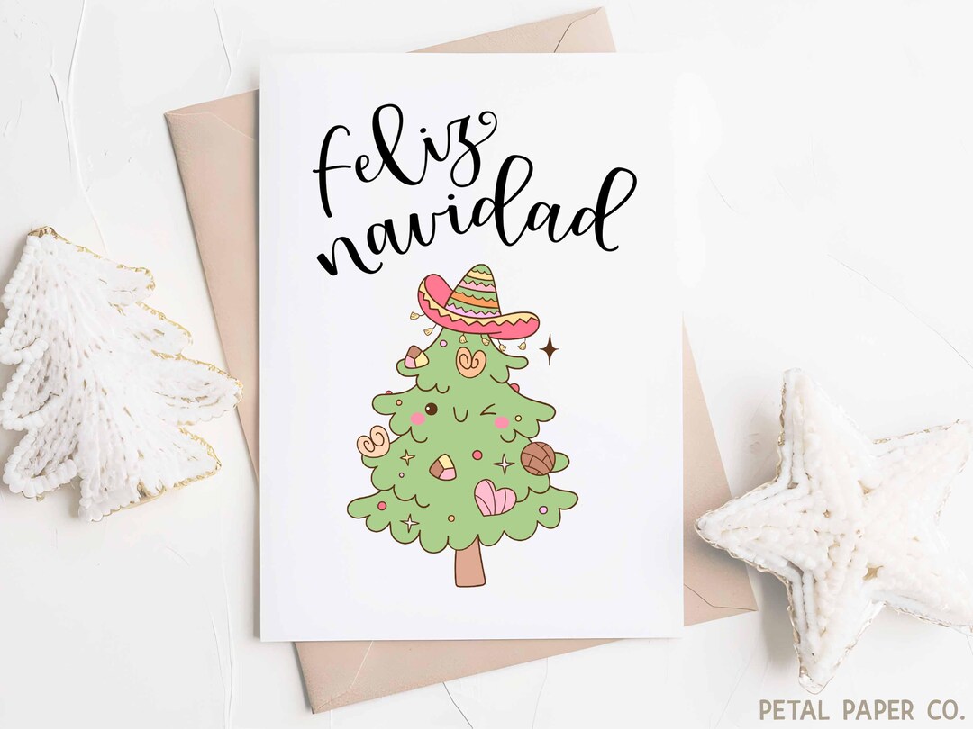 Feliz Navidad SPANISH Cute Christmas Card, Spanish Card, Cute Christmas ...