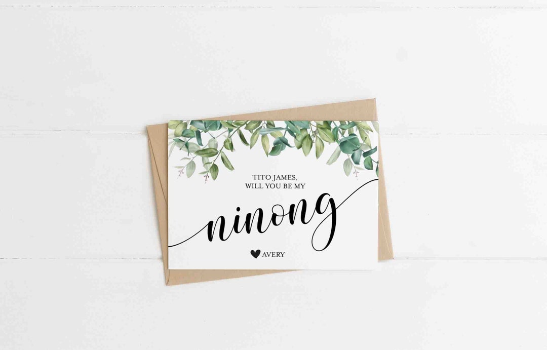Will You Be My Ninong Card Personalized Card Ninong Godfather Proposal ...
