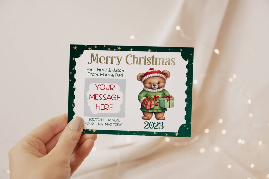 Custom Scratch off Christmas Ticket Card Personalized Scratch off ...