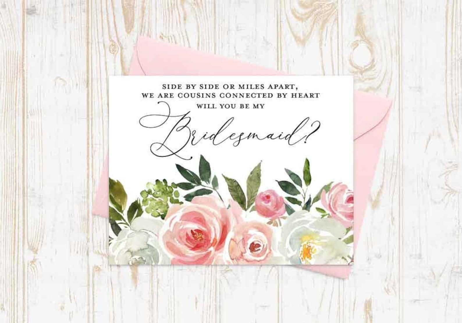 Cousin Bridesmaid Card Bridesmaid Proposal Card for Cousin - Etsy