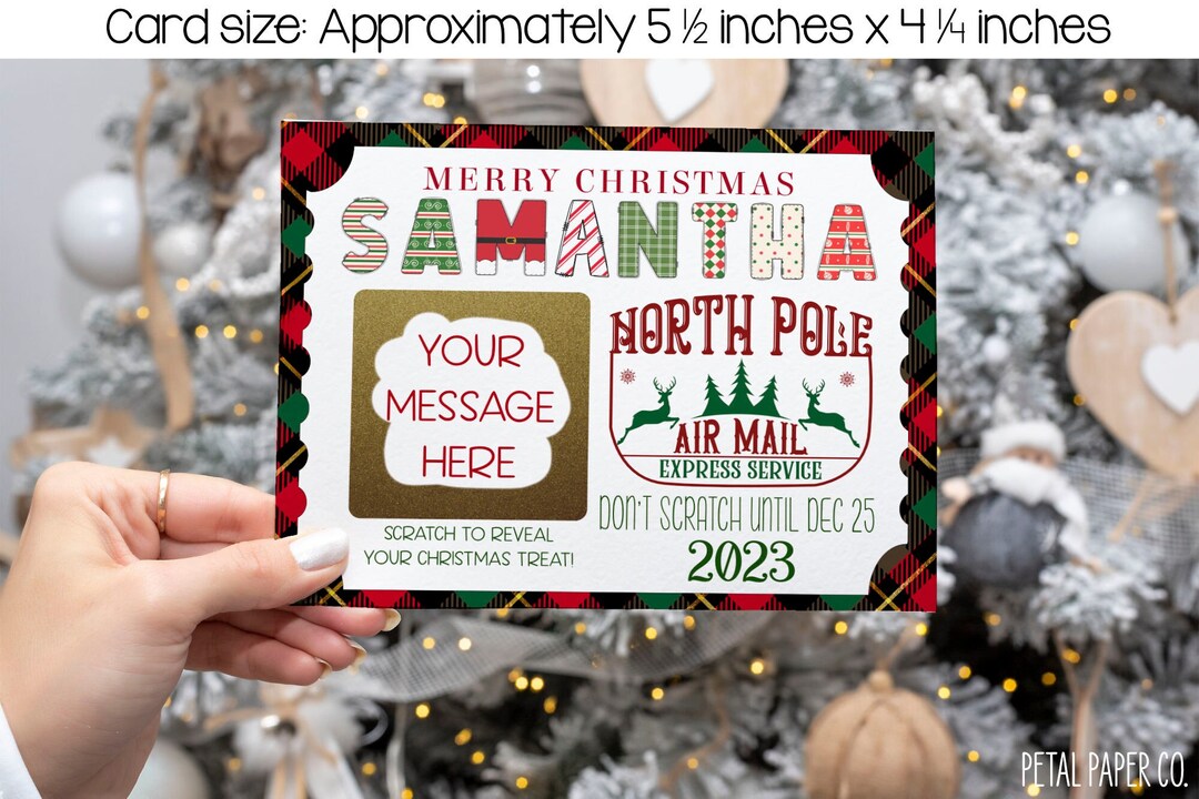 Custom Scratch off Christmas Ticket Card Personalized Scratch off ...