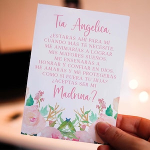 SPANISH Godmother Madrina Proposal Card Madrina Card Aceptas Ser Mi ...