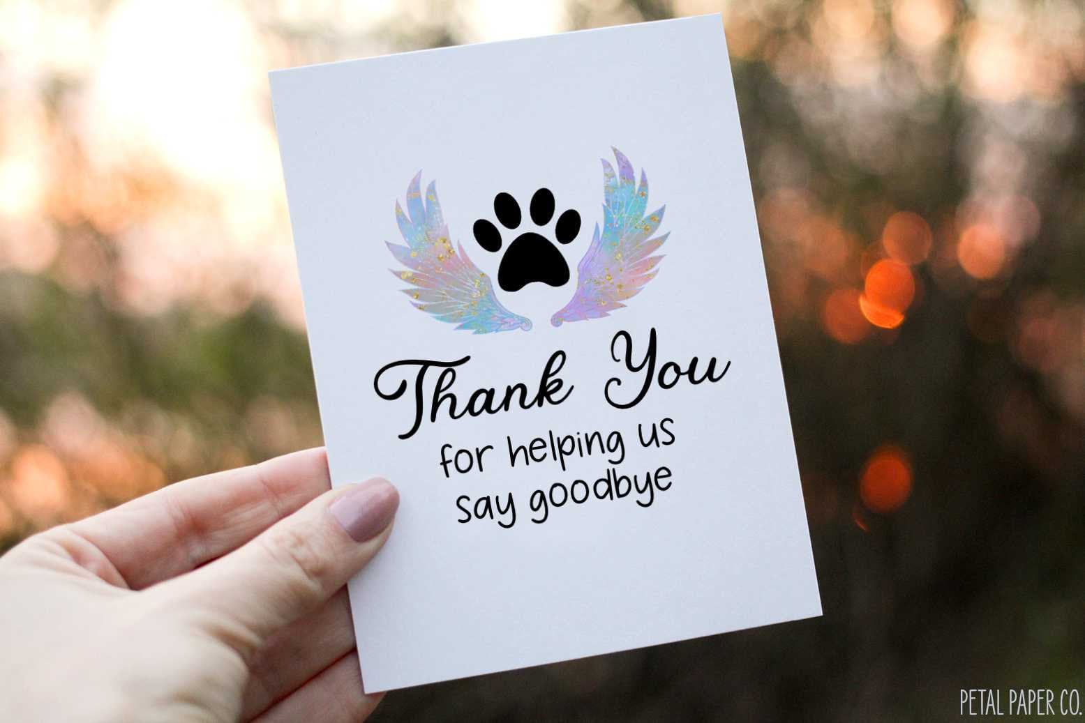 Pet Loss Card, Veterinarian Appreciation Card, Thank You Veterinarian ...