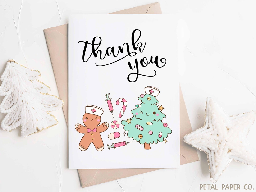 Nurse Christmas Card, Doctor Christmas Card, Medical Worker Thank You ...