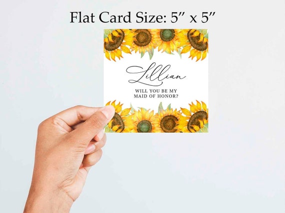 Sunflower Floral Bridesmaid Proposal Card Will You Be My Maid | Etsy