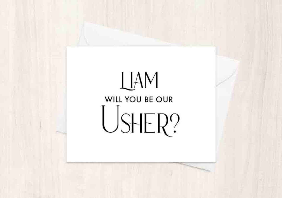 Will You Be Our Usher? Wedding Usher Proposal Card, Will You Be Our ...