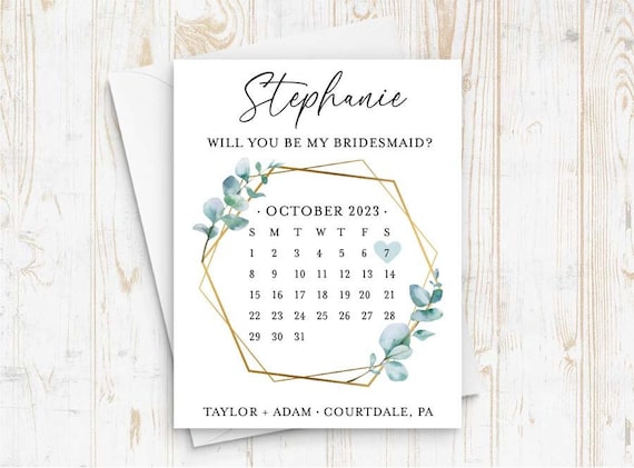 Bridesmaid Proposal Calendar Save the Date Bridesmaid - Etsy