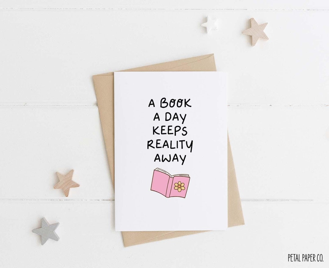 Book Birthday Card, Reading Birthday Card, Funny Book Card, Bookish ...