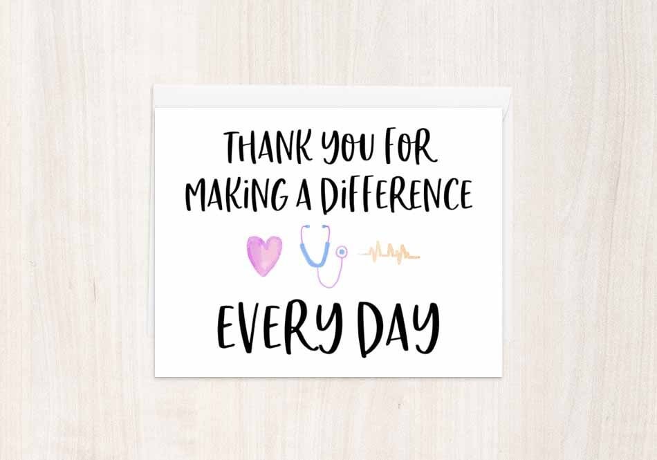 Thank You for Making A Difference Every Day Thank You Card - Etsy