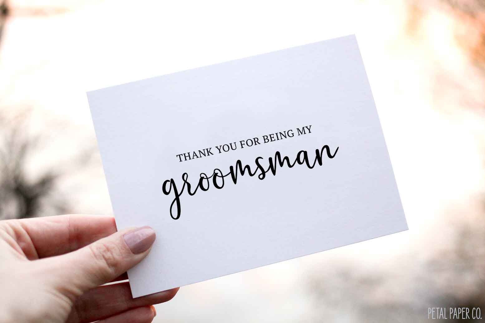 Thank You for Being My Best Man Card Best Man Thank You Card - Etsy