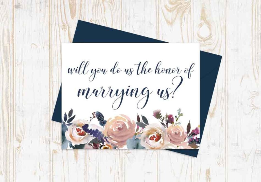 Will You Do Us the Honor of Marrying Us? - Officiant Asking Card, Will ...